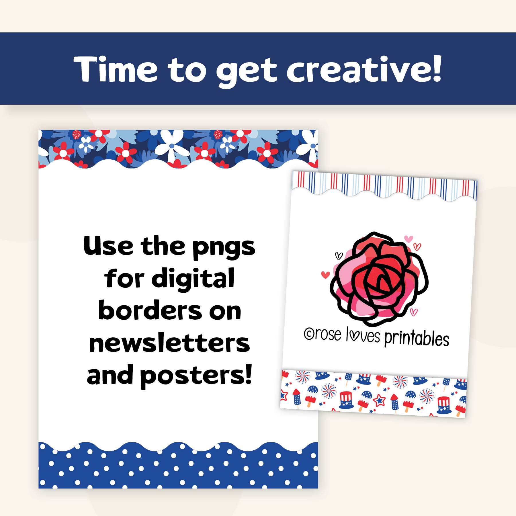 4th of July Bulletin Board Border, Patriotic Bulletin Border, Printable ...