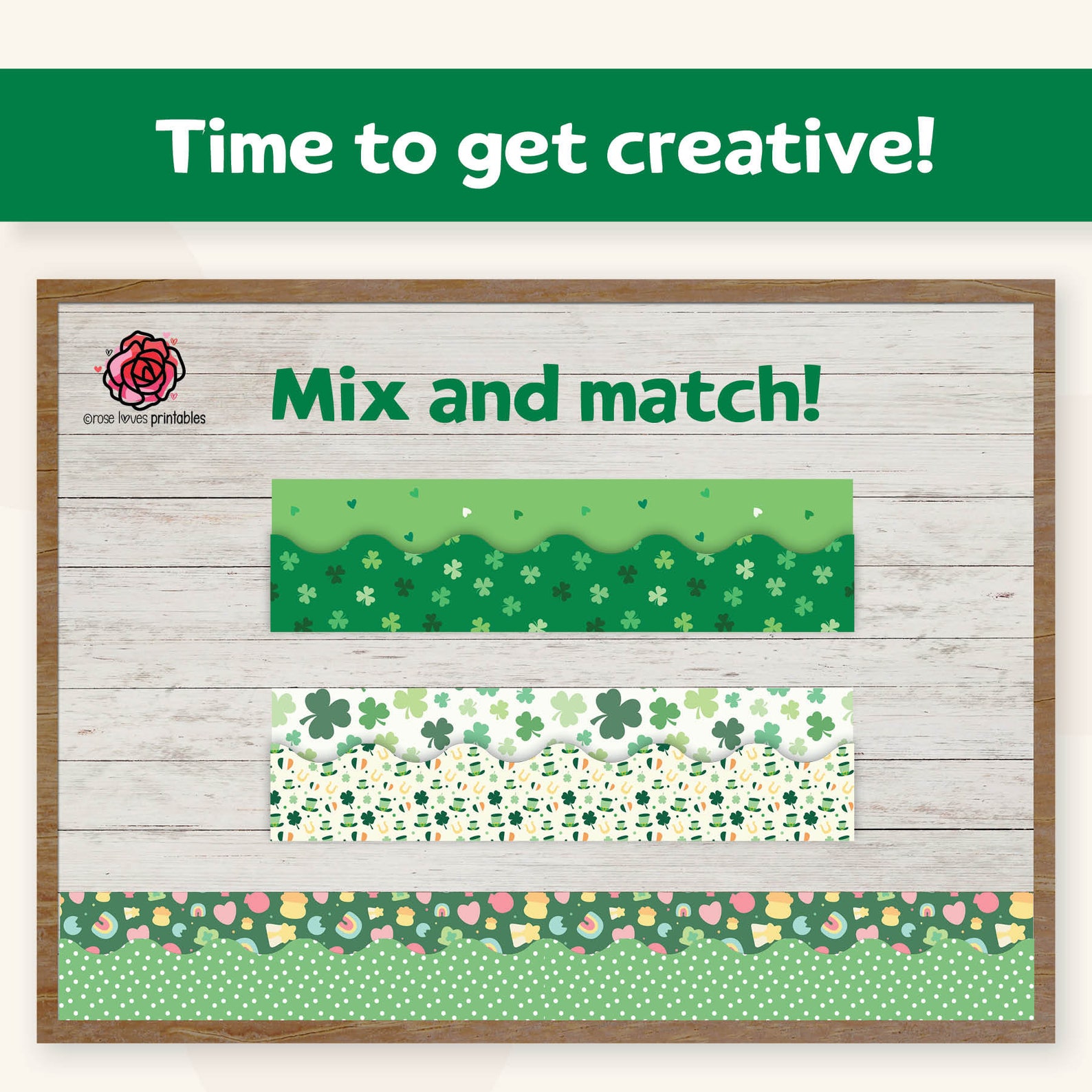 St Patricks Day Bulletin Board Border Set, March Bulletin Border, Irish ...