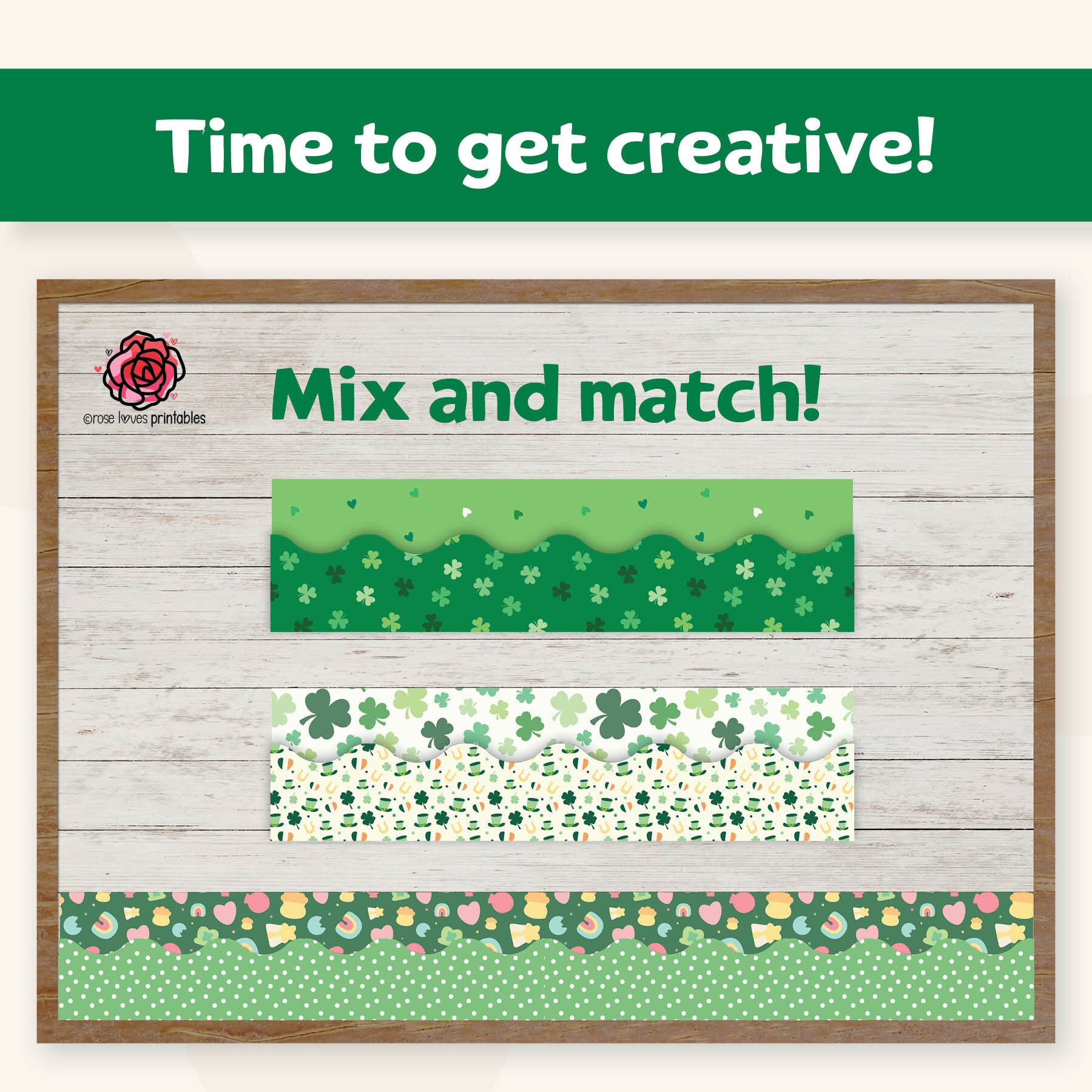 St Patricks Day Bulletin Board Border Set, Luck Charms Bulletin Board ...