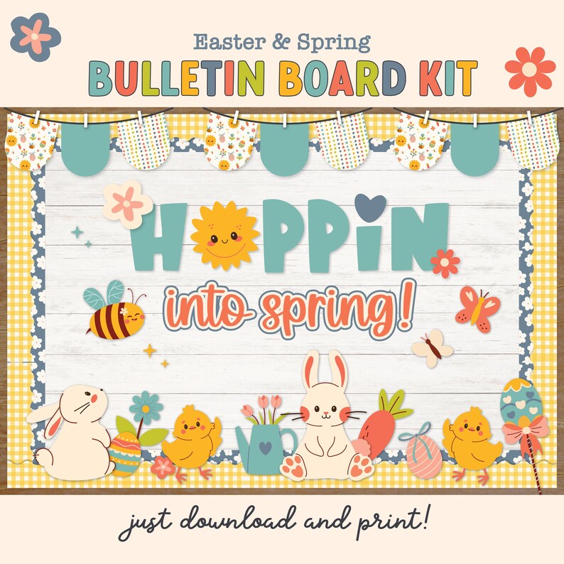 Spring Bulletin Board, Easter Bulletin Board Kit, April or May ...