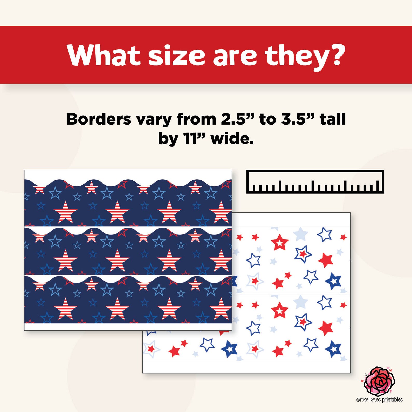 4th of July Bulletin Board Border, Printable Border for Classroom Decor ...