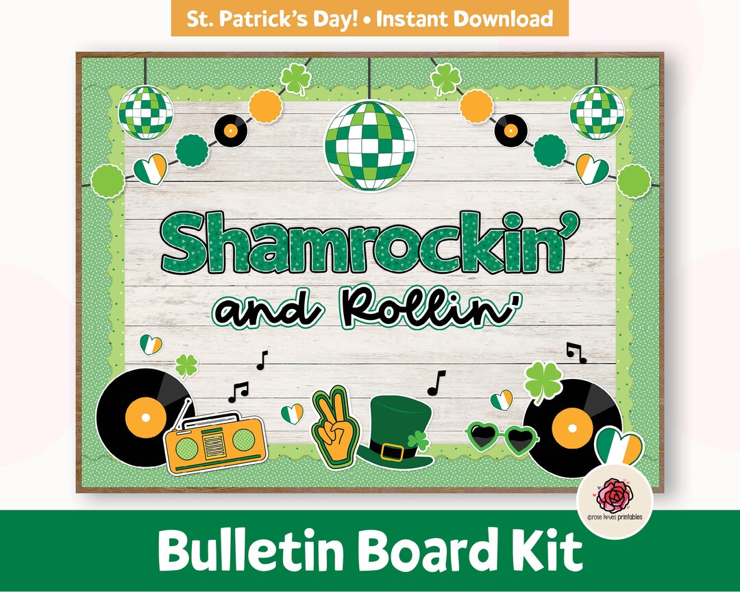 St Patrick's Day Bulletin Board Set, March Bulletin Board for Classroom ...