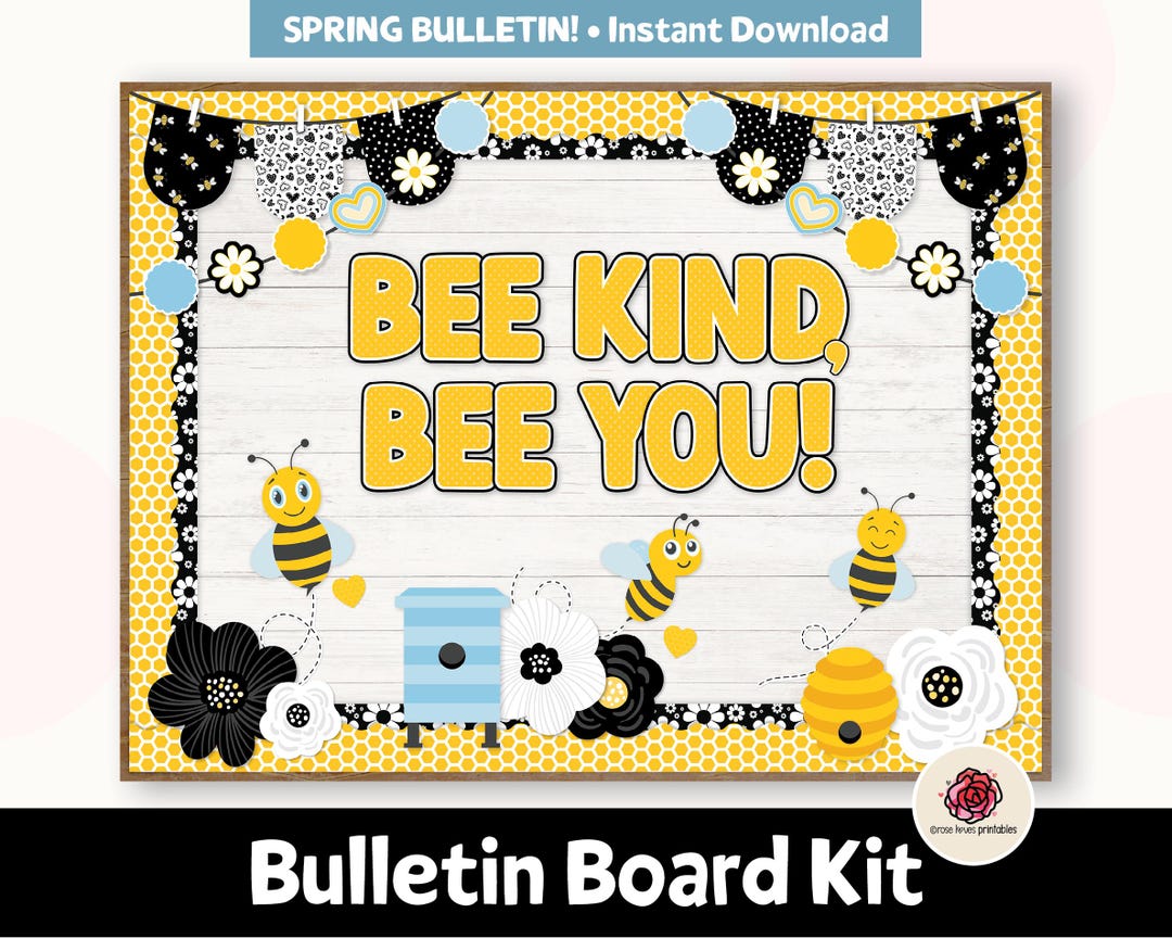 Bumble Bee Bulletin Board Kit, Kindness Bulletin Board, Spring ...