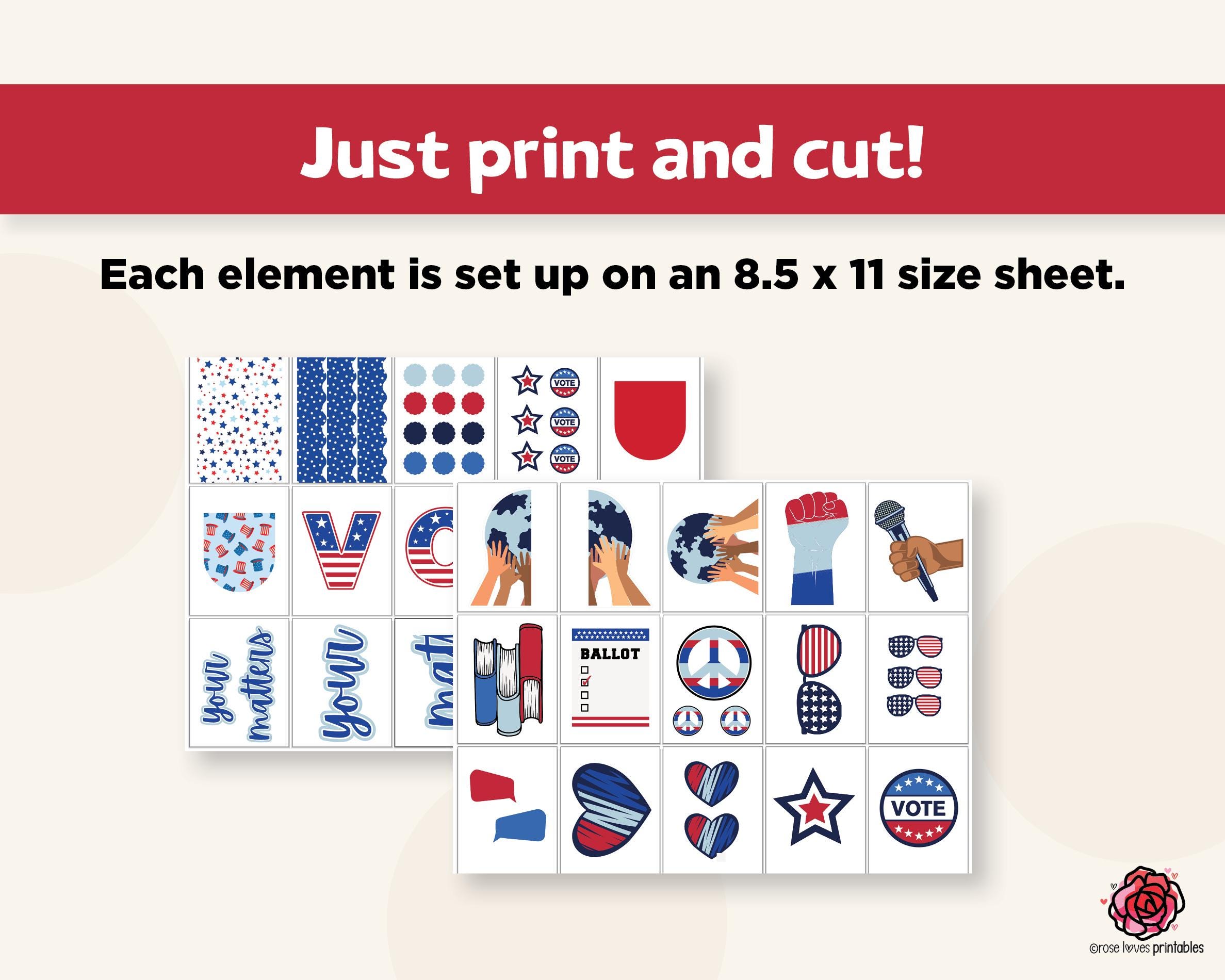 VOTE Themed Bulletin Board Kit, Civic Engagement Classroom Decor ...