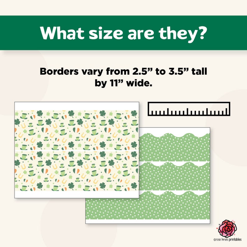 St Patricks Day Bulletin Board Border Set, March Bulletin Border, Irish ...