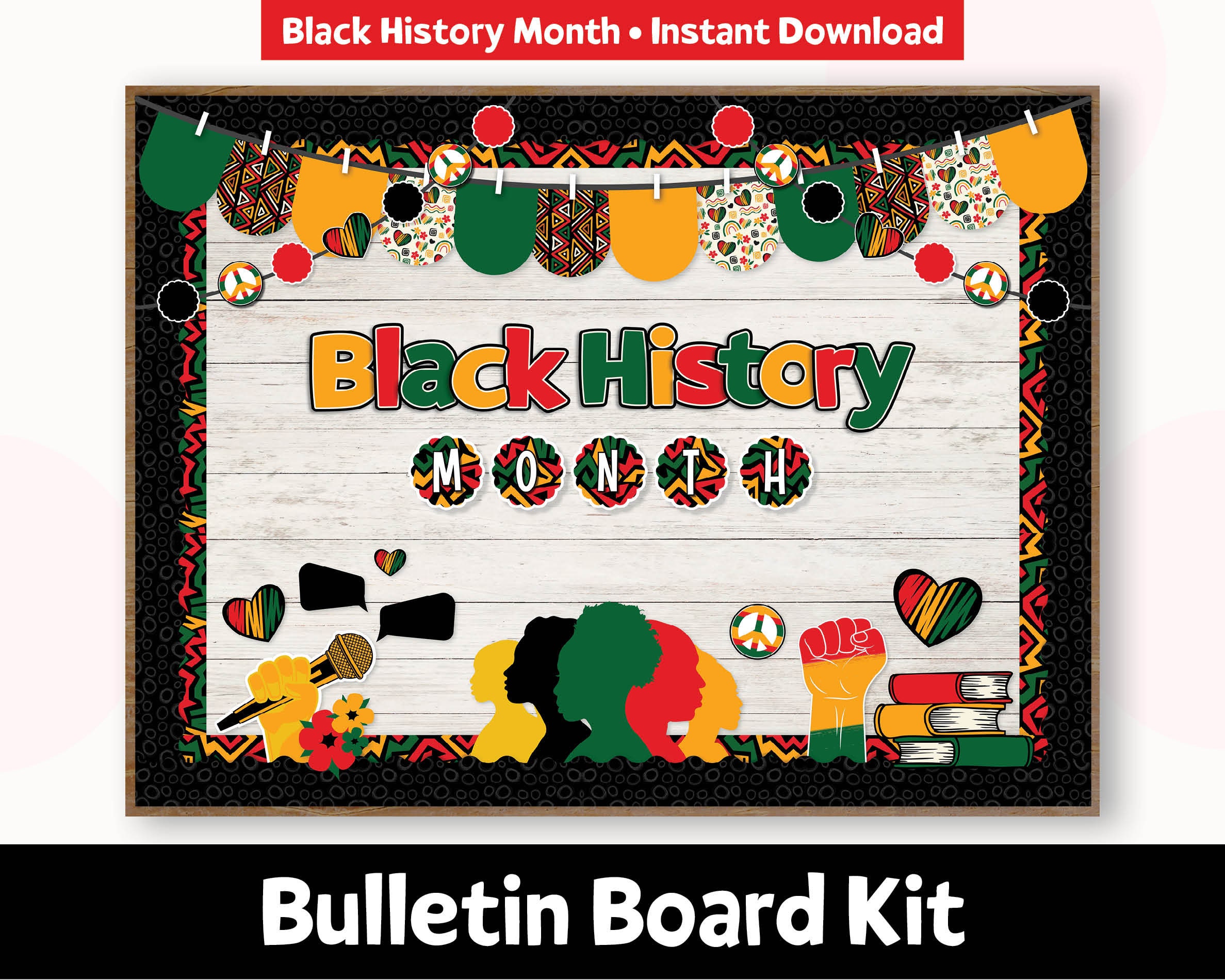 Black History Month Bulletin Board Kit, February Printable Bulletin ...