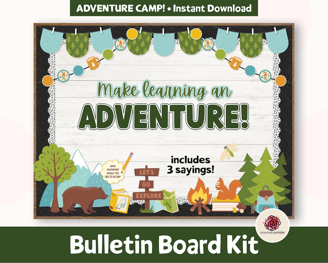 Back to School Bulletin Board Kit, Camping Adventure Printable Bulletin ...
