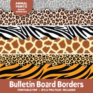 Safari Bulletin Board Border Set, Classroom Bulletin Border, Printable ...