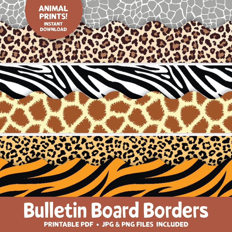 Safari Bulletin Board Border Set, Classroom Bulletin Border, Printable ...