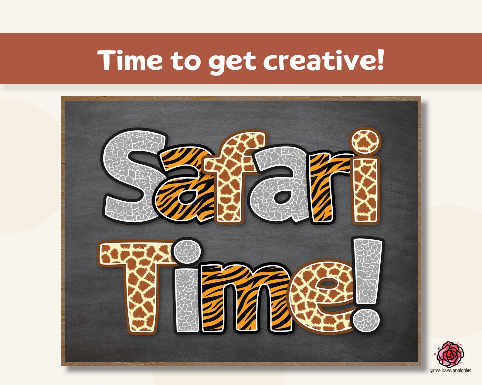 Animal Print Bulletin Board Letters, Safari Printable Letters for ...
