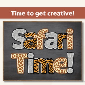 Animal Print Bulletin Board Letters, Safari Printable Letters for ...