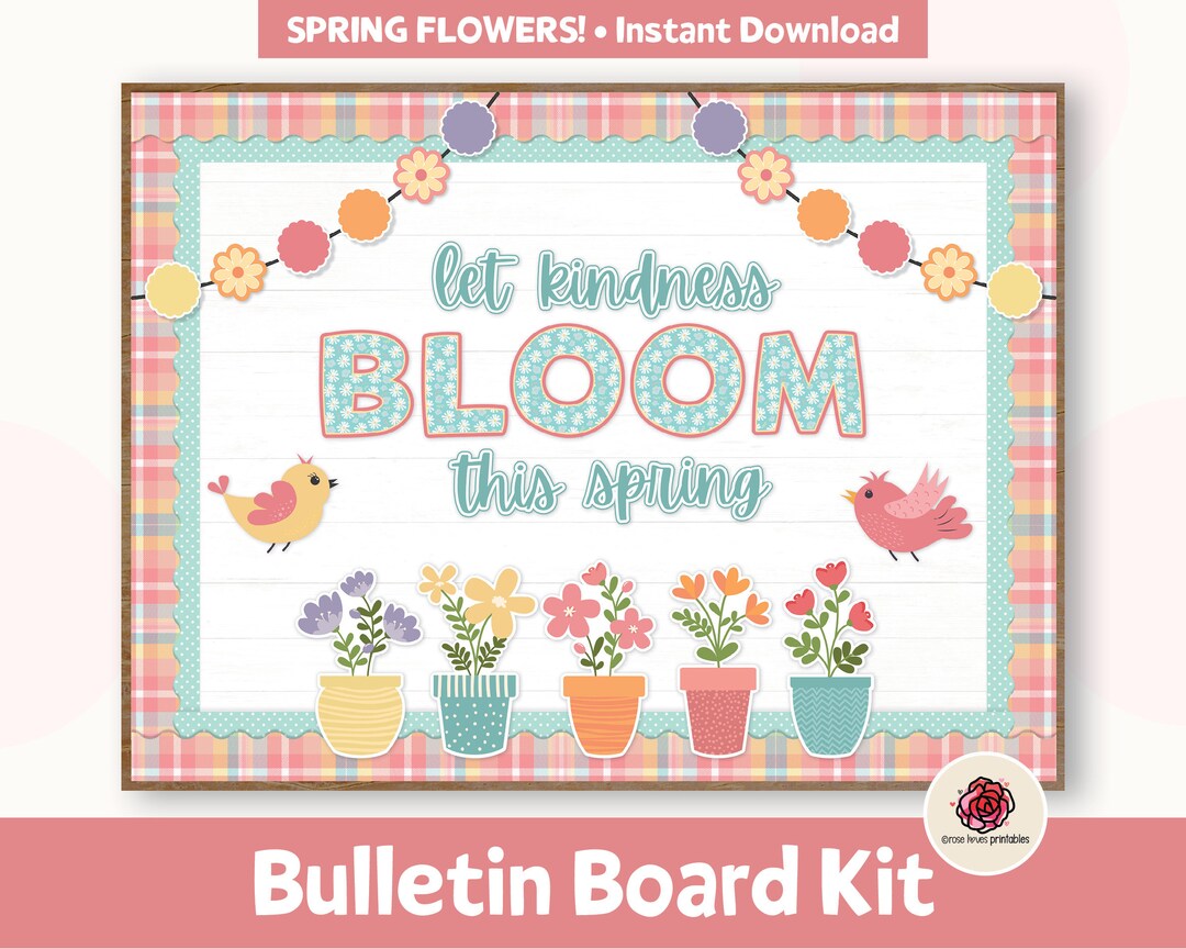 Spring Bulletin Board Kit, Easter Bulletin Board, Printable Bulletin ...