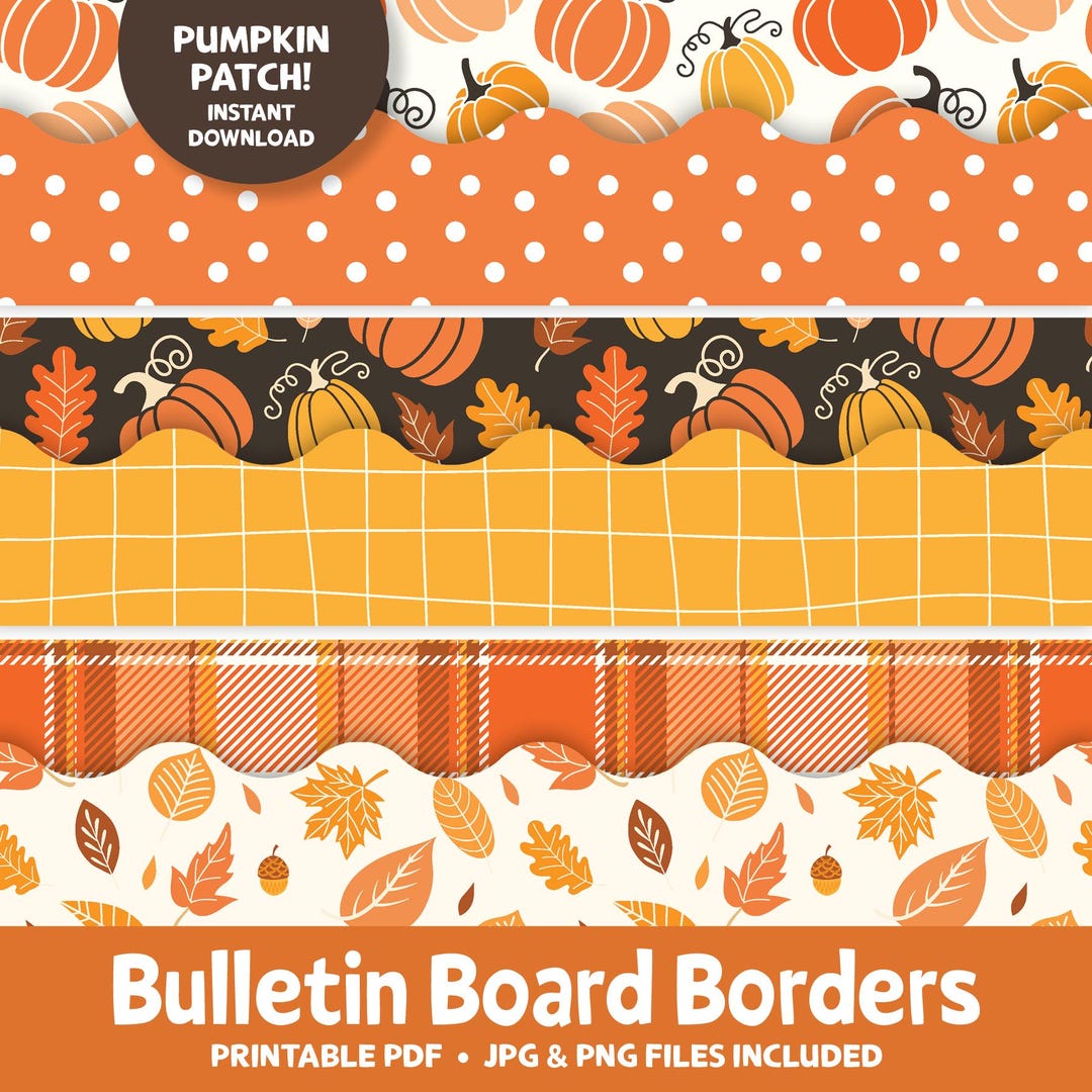 Fall Bulletin Borders, Autumn Classroom Decor, Thanksgiving Bulletin ...