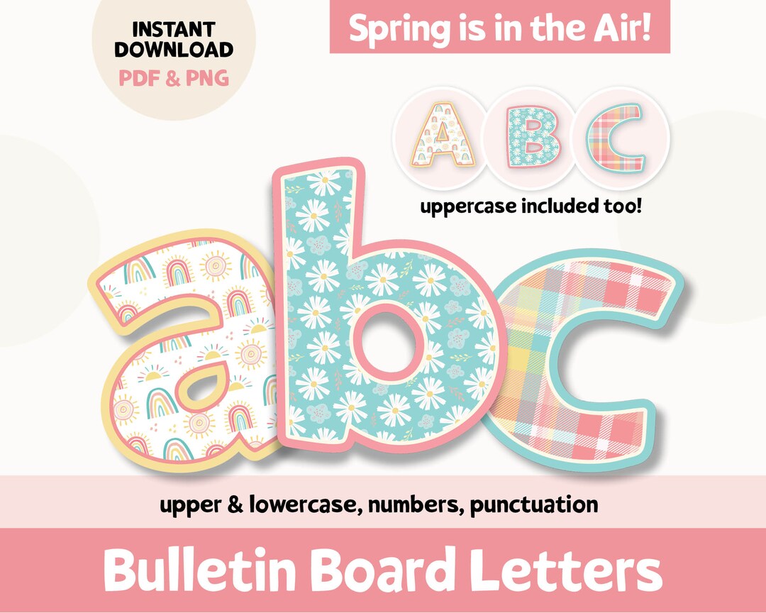 Spring Bulletin Board Letters, Easter Printable Letters, Classroom ...