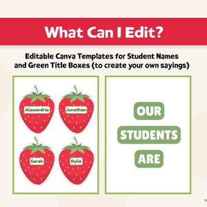 Spring Door Decor for Classroom, Strawberry Door Decor Kit, Summer ...