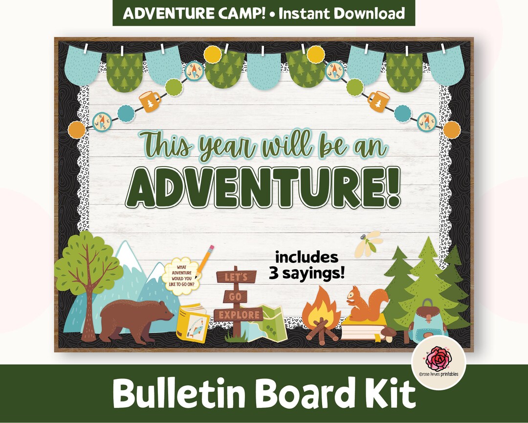 Camping Adventure Back to School Bulletin Board Kit, Modern Classroom ...