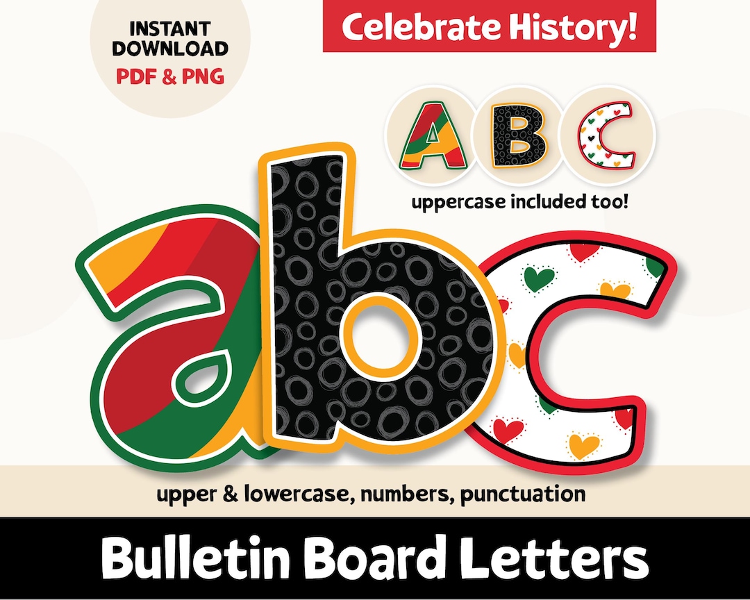 Black History Bulletin Board Letters, Black History Month Bulletin ...