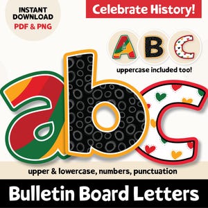 Black History Bulletin Board Letters, Black History Month Bulletin ...