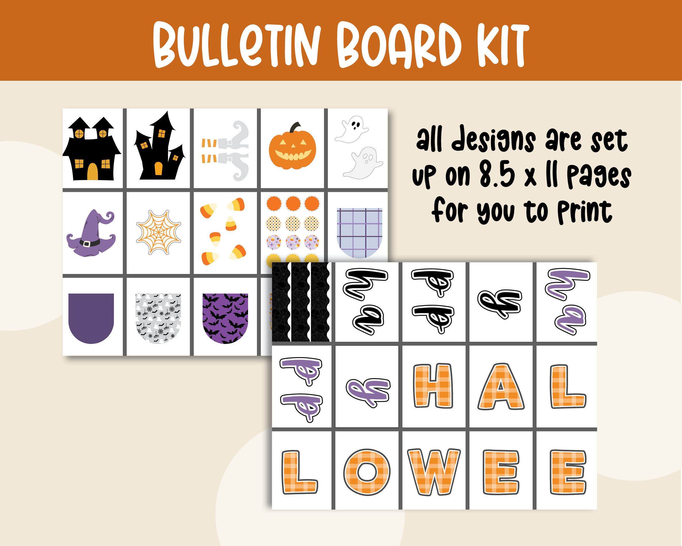 Halloween Bulletin Board Kit, Happy Halloween Bulletin Board, Haunted ...
