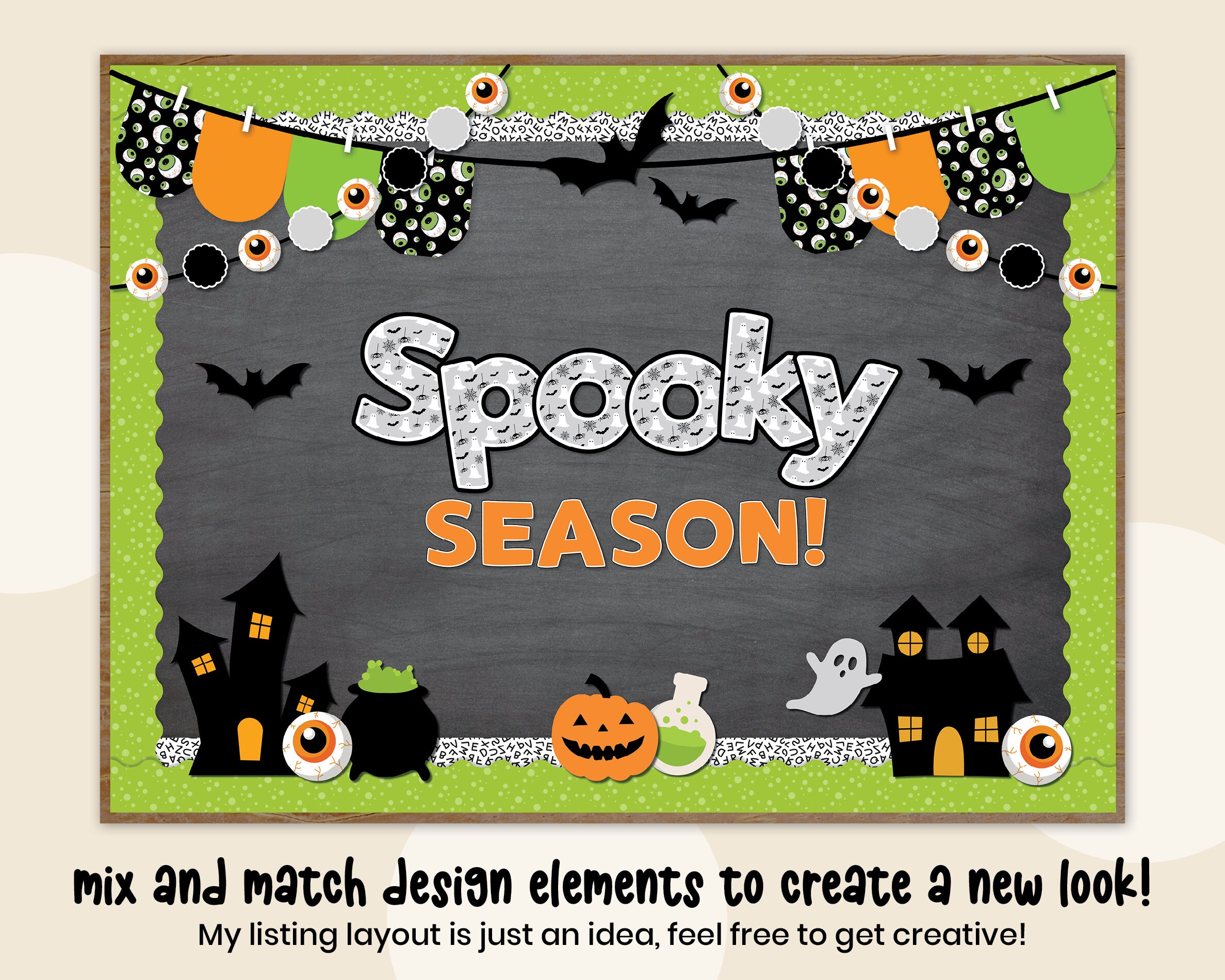 Halloween Bulletin Board Kit, October Bulletin Board Kit, Halloween ...