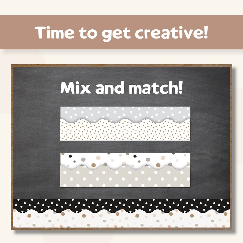 Black and White Bulletin Board Border Set, Black & White Printable ...