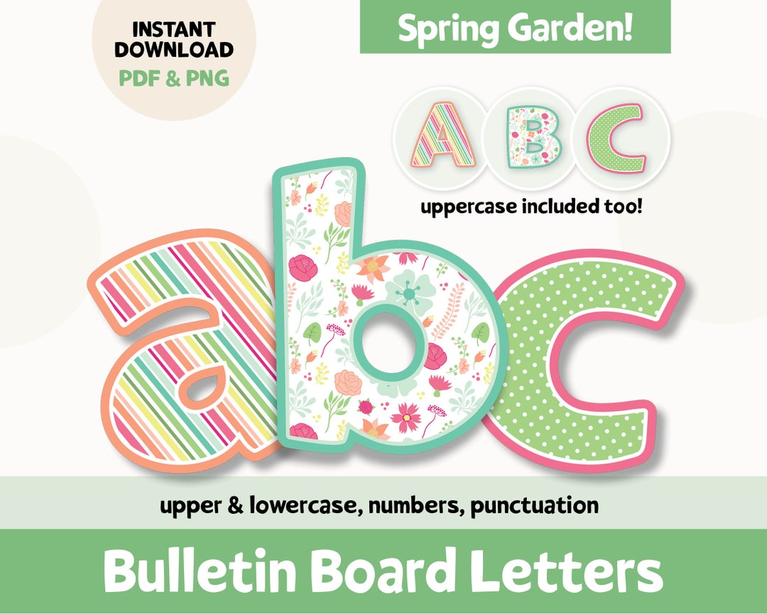 Spring Bulletin Board Letters, Summer Printable Letters, April ...