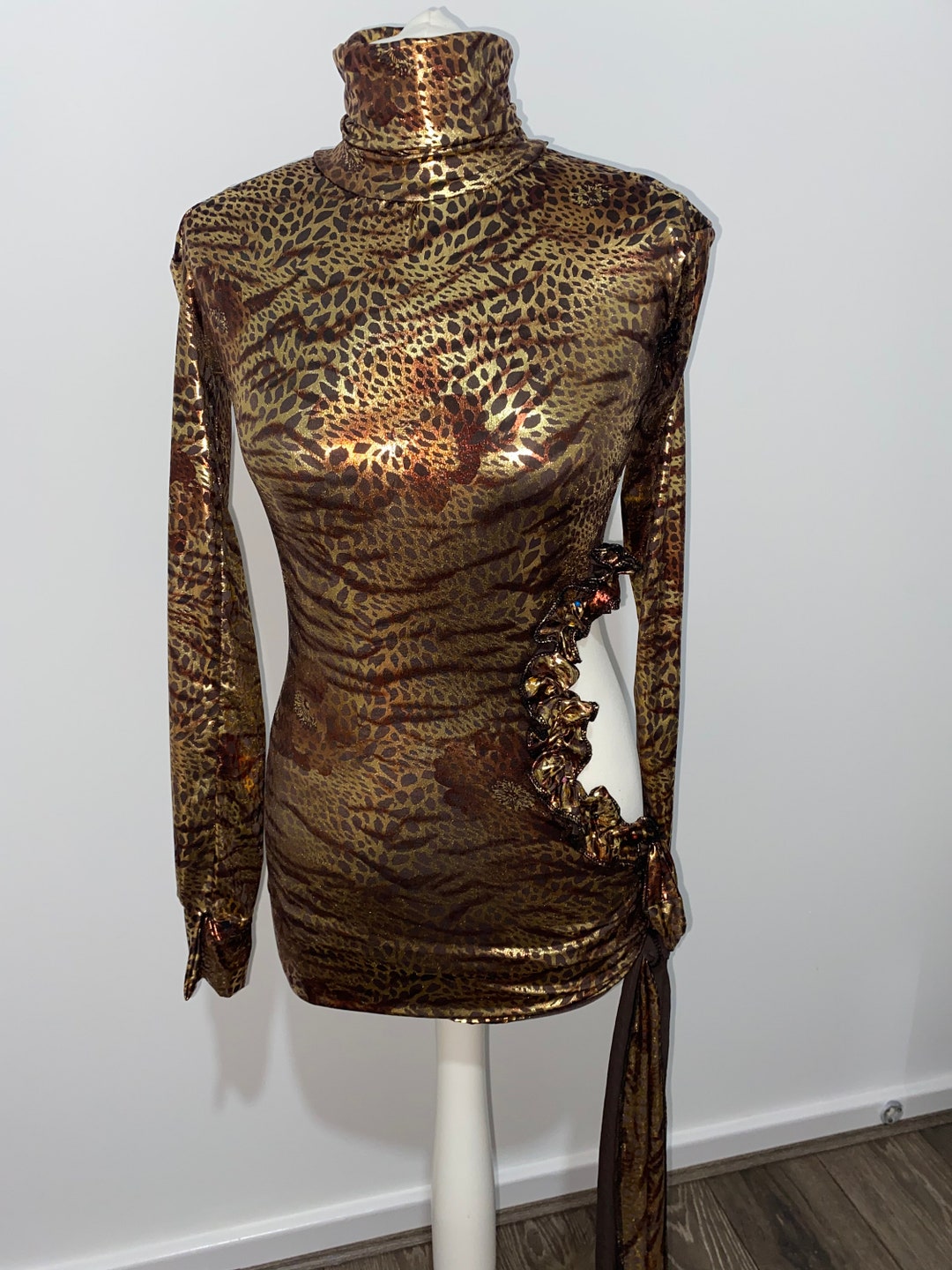 Handmade Cut Out Bodycon Dress With Ruffle and Sash Detail - Etsy