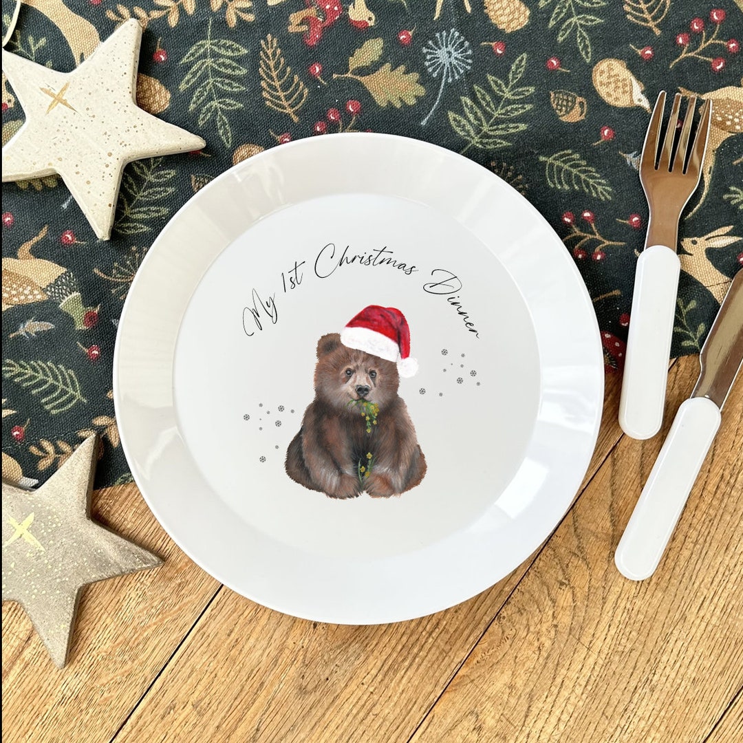 Bear First Christmas Dinner Plate. Option to Personalise Designs ...