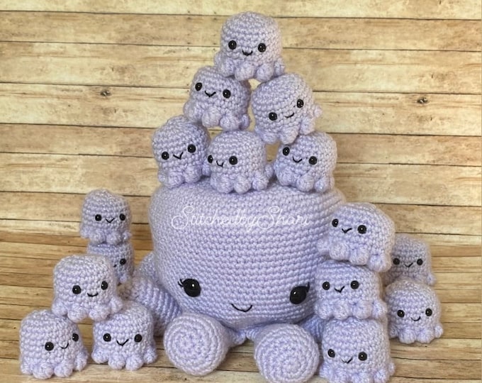 Octopus Memory Game, Montessori Matching Games, Crochet Octopus ...