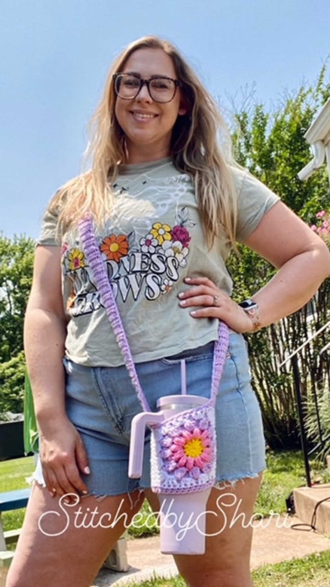 40 Oz Crochet Crossbody PATTERN Stitchedbyshari Original Pattern ...