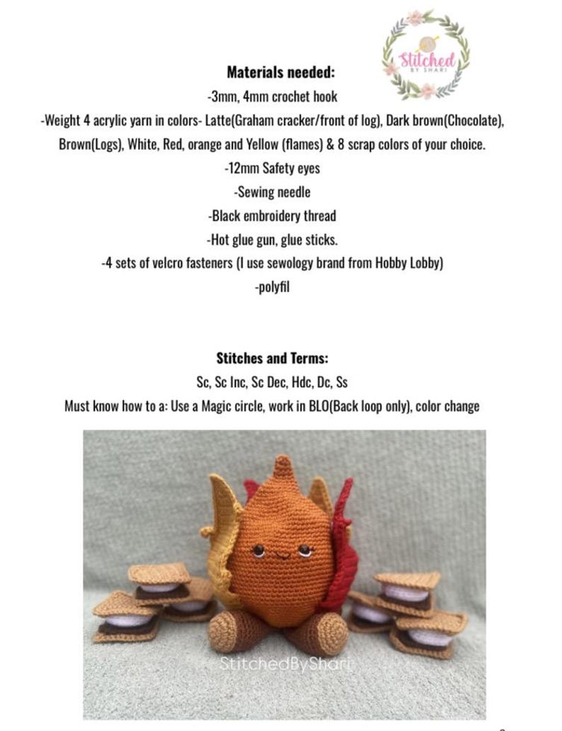 Campfire S'mores Memory and Matching Game. Crochet English Pattern *pdf ...