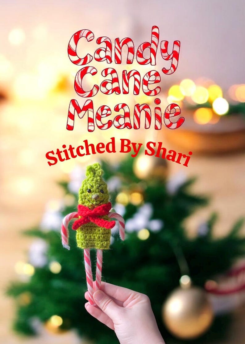 Candy Cane Meanie- Cute Crochet Candy Cane Holder Pattern. English ...