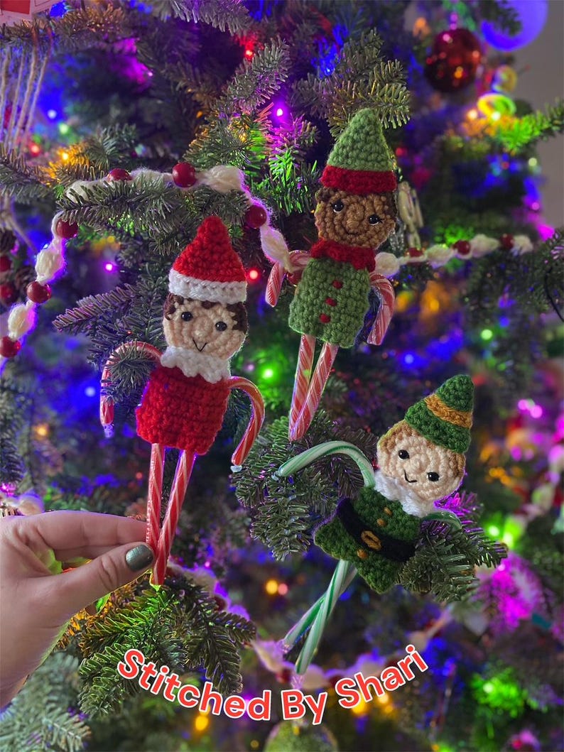 Candy Cane Elves- English Crochet Pattern- 2 Patterns in 1- Christmas ...