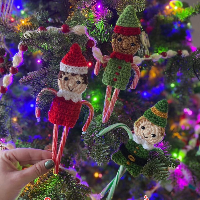 Crochet Candy Cane Elf - Etsy