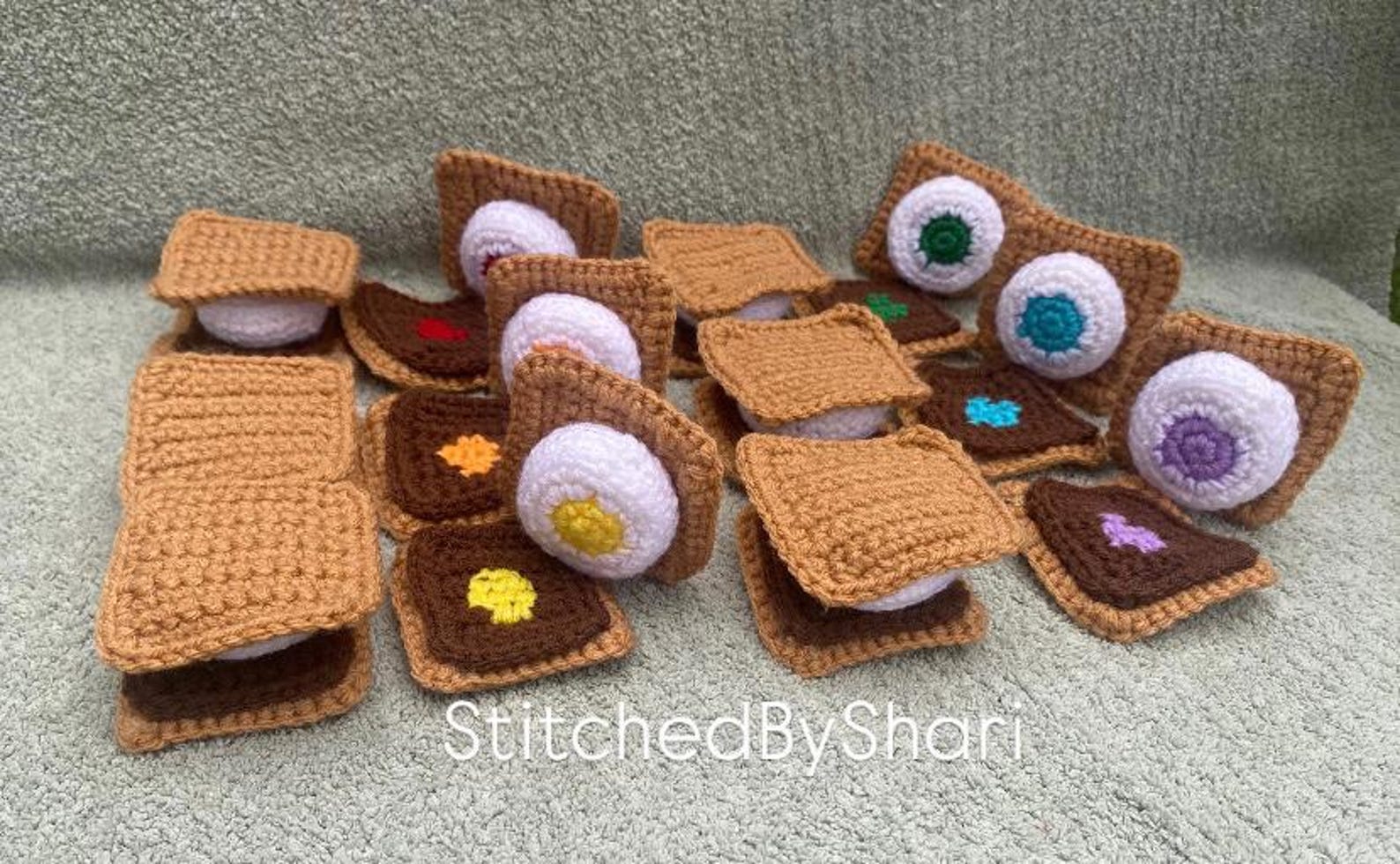 Campfire S'mores Memory and Matching Game. Crochet English Pattern *pdf ...