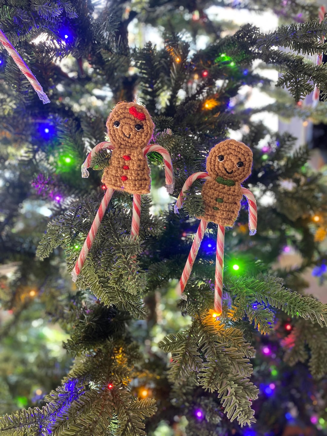 Candy Cane Cuties- Crochet Gingerbread Candy Cane Holder Pattern- Easy ...