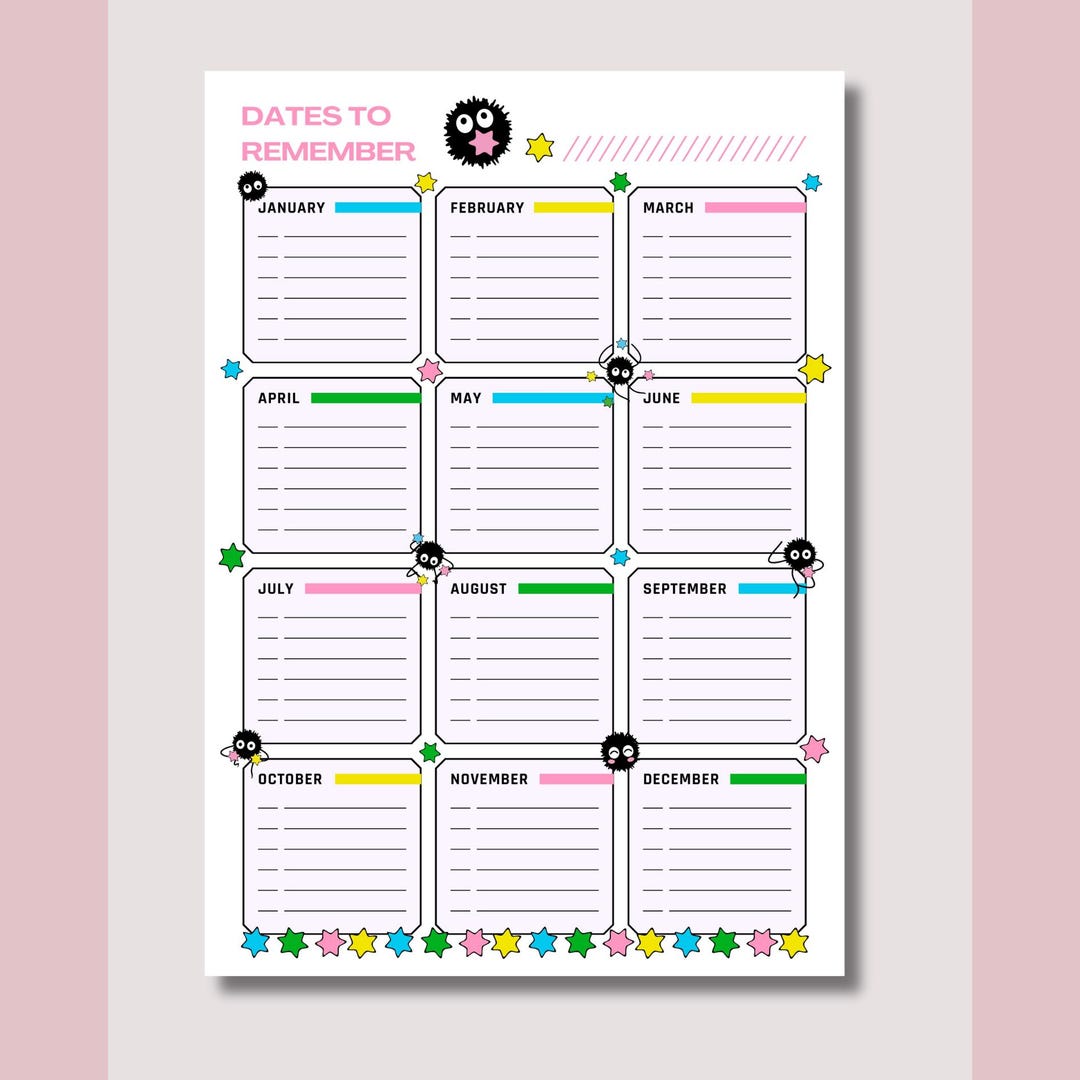 Soot Sprite Printable Planner Organization PDF Instant Download and ...