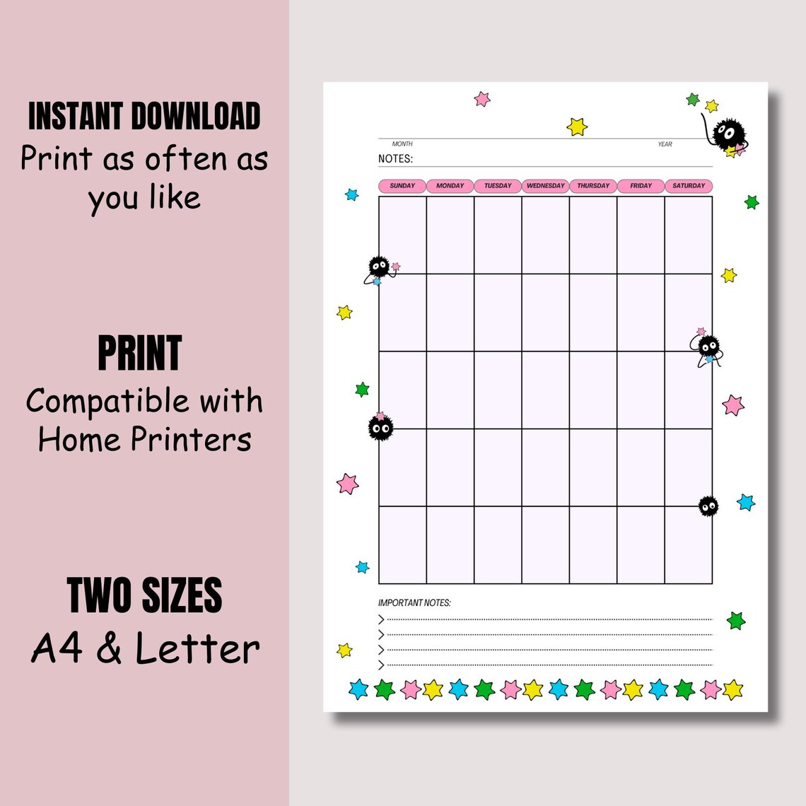 Soot Sprite Printable Planner Page: Ghibli Inspired (PDF Download) - Etsy