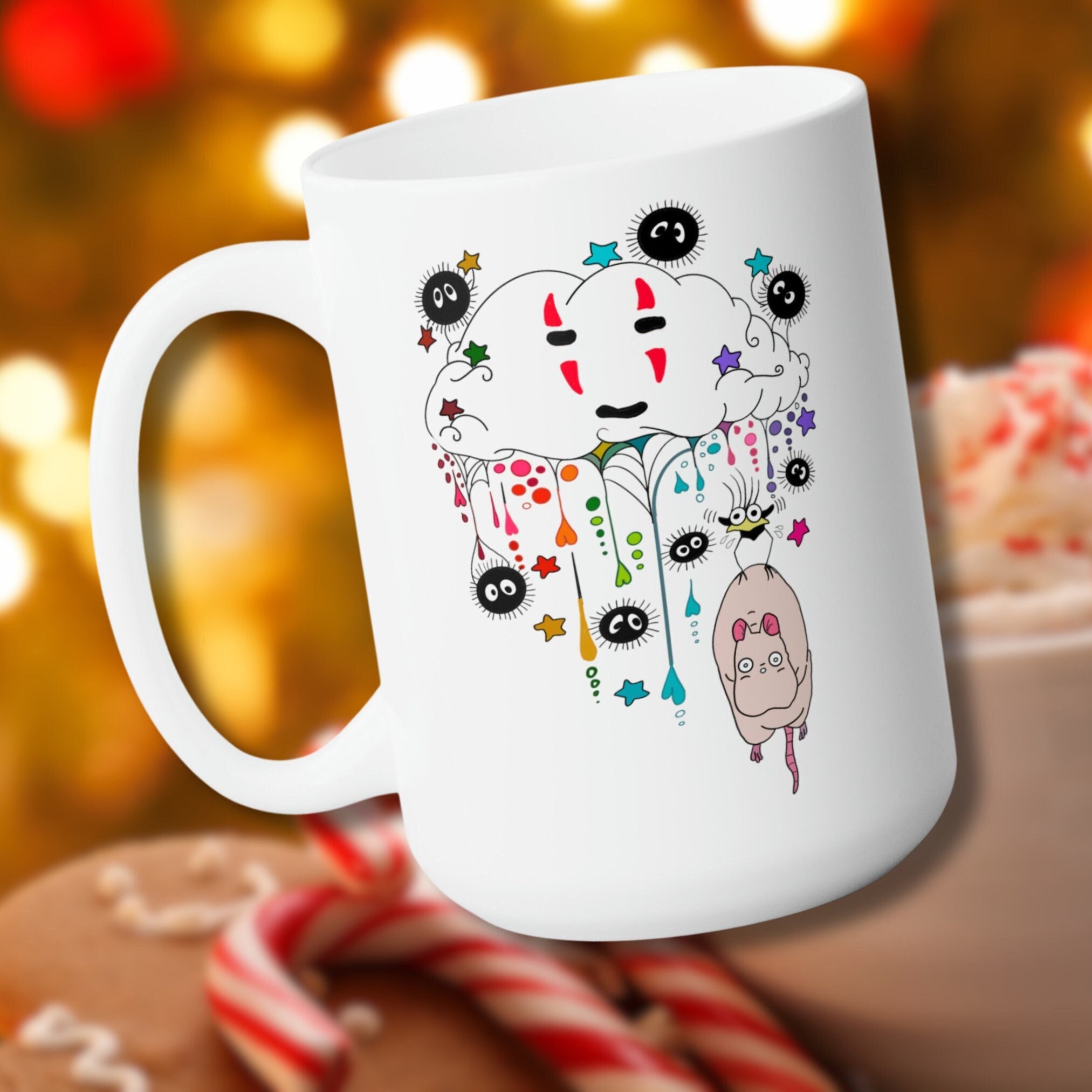Soot Sprite No Face Anime Ceramic Mug 15oz Baby Boh Yu-bird Spirited ...