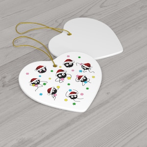 Soot Sprites Christmas Ornament, Santa Hat Anime Xmas Ceramic - Etsy