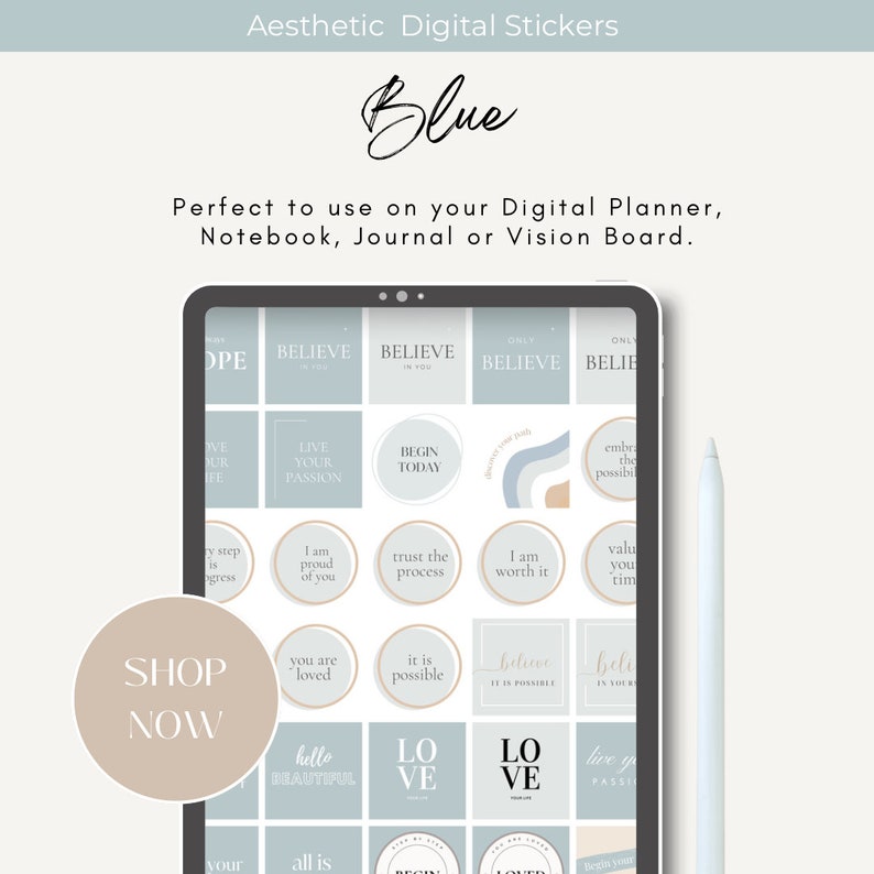 Digital Stickers. Aesthetic Motivational Digital Stickers. Perfect for ...