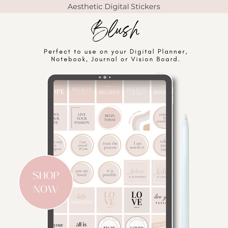 Digital Stickers. Aesthetic Motivational Digital Stickers. Perfect for ...