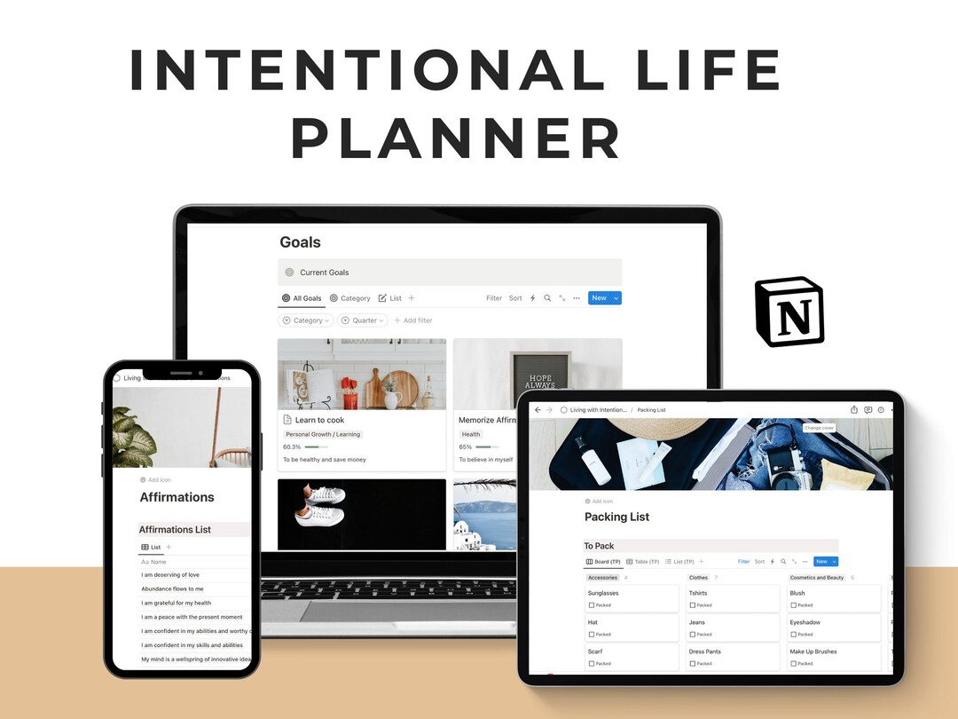 Life Planner | Goals Plan| Goal Setting | Journal | Notion Template ...