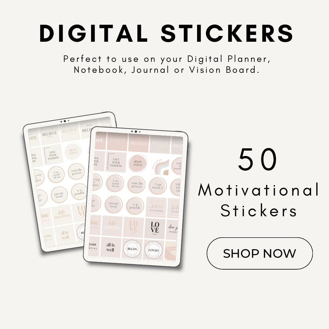 Digital Stickers. Aesthetic Motivational Digital Stickers. Perfect for ...