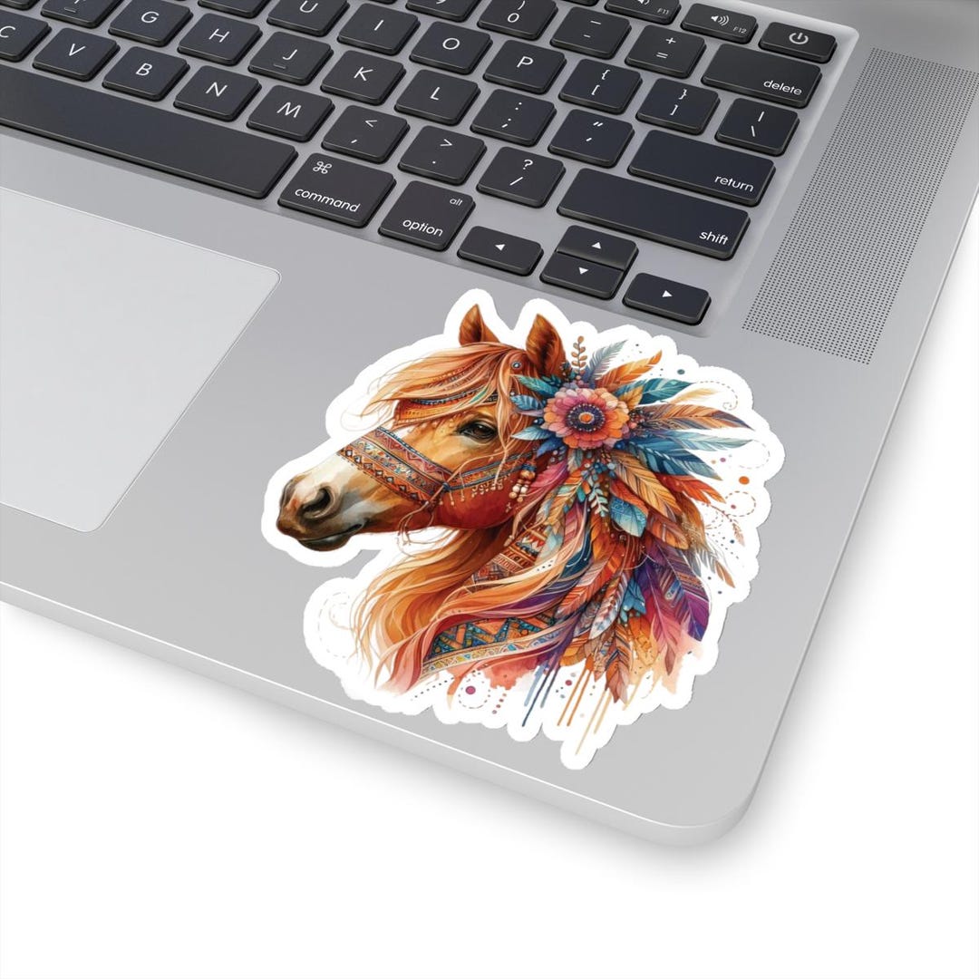 Boho Chestnut Horse Kiss-cut Sticker - Etsy