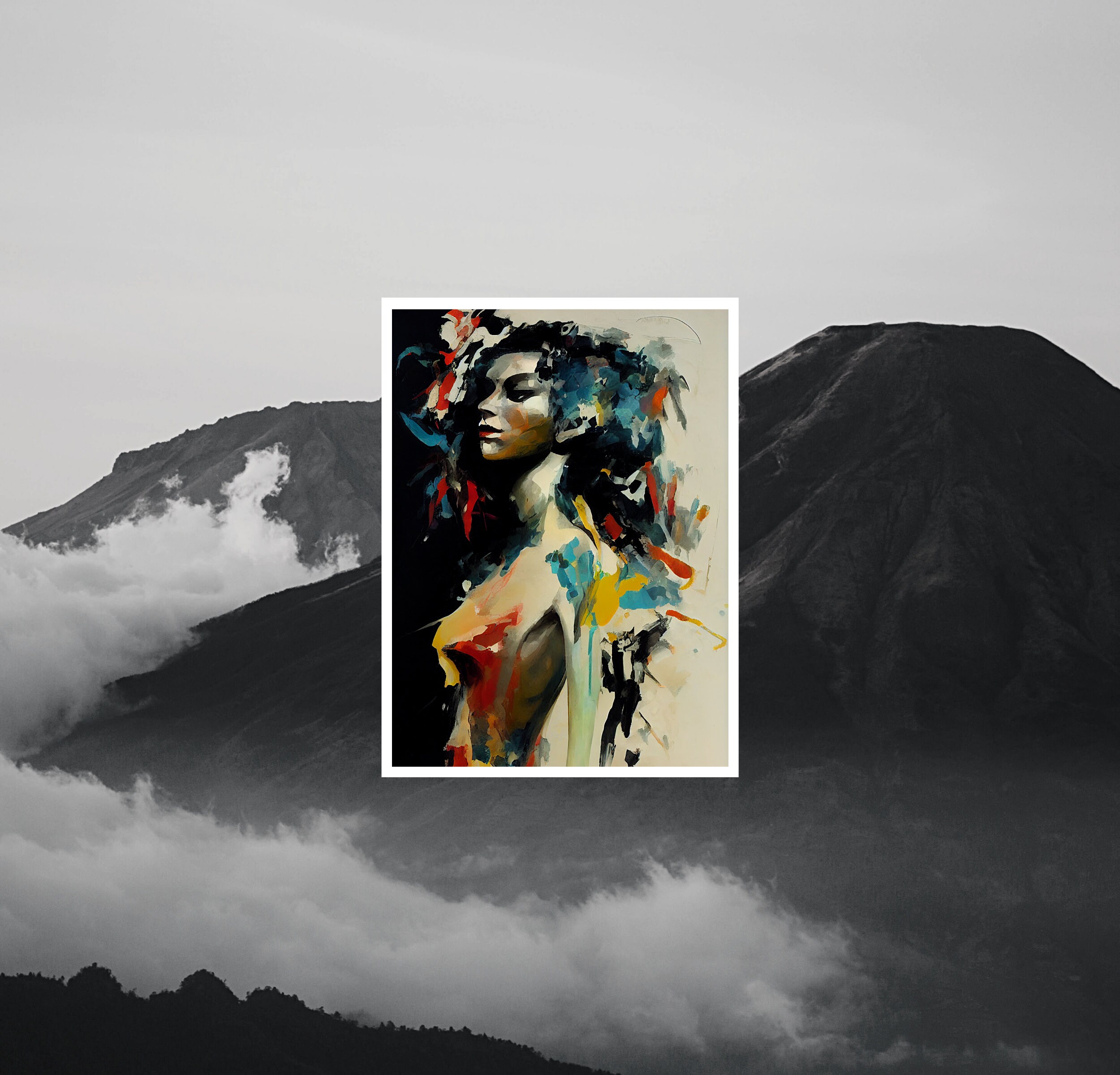 Printable Abstract Woman Figure Painting, Art Print, Digital Art, Wall ...