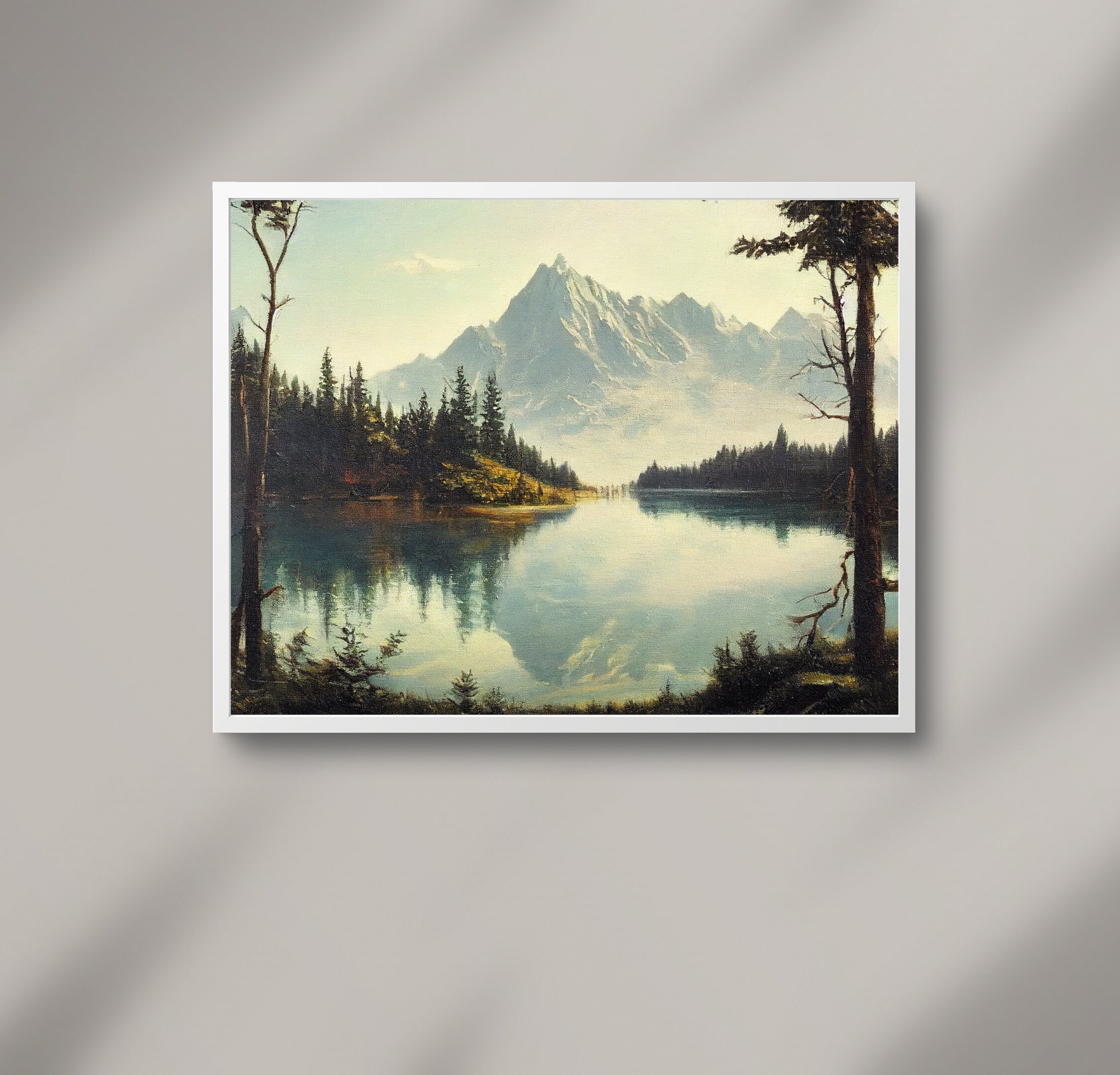 Mountain Reflection. Printable Oil Vintage Art. Digital Download - Etsy