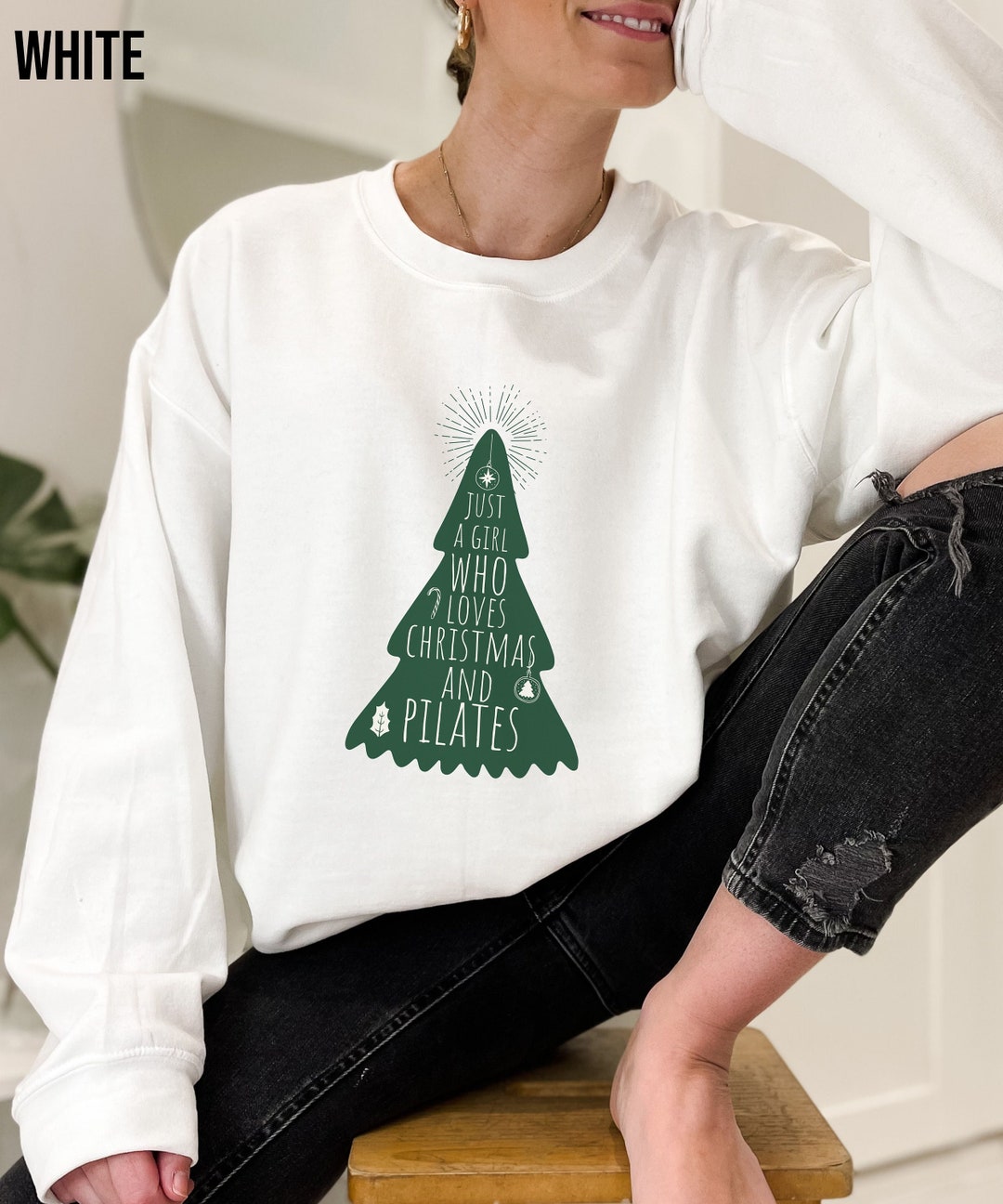 Christmas Pilates Sweatshirt, Xmas Tree Sweater for Pilates Instructor ...