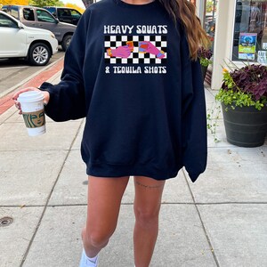 Tequila Sweater Gym Pump Cover Weight Lifting, Checkered Sweatshirt for ...