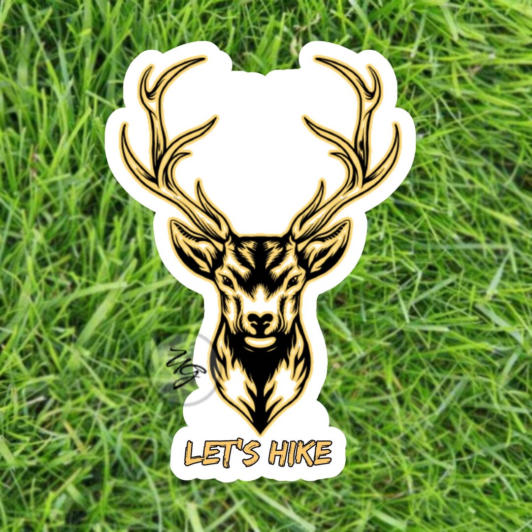 Let's Hike Sticker Deer Sticker Waterproof Sticker Water Bottle Sticker ...